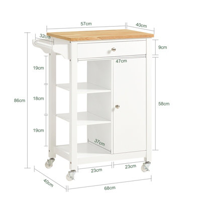 SoBuy FKW46-NW, Kitchen Trolley Kitchen Serving Storage Trolley Cart ...