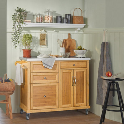 SoBuy FKW70-N, Kitchen Storage Trolley Kitchen Island Kitchen Cabinet ...