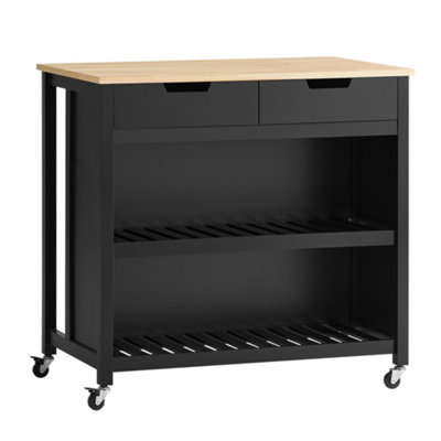 SoBuy FKW74-SCH Serving Trolley with Casters Kitchen Trolley with ...
