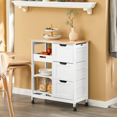 SoBuy FKW79-W, Kitchen Storage Trolley Cart Storage Trolley Serving ...