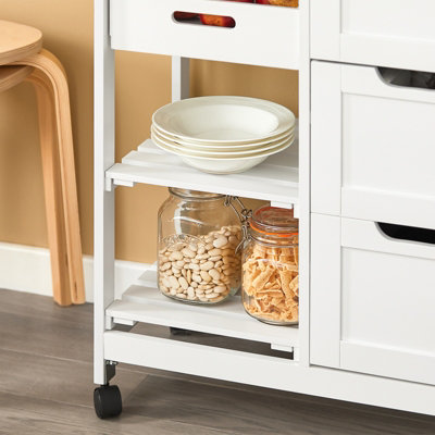 SoBuy FKW79-W, Kitchen Storage Trolley Cart Storage Trolley Serving ...