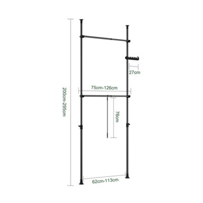 SoBuy FRG109-II-SCH,Walk In Closet Wardrobe Metal Freestanding Storage ...
