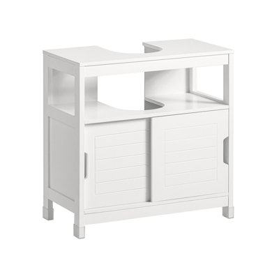SoBuy FRG128-II-W, Under Sink Bathroom Cabinet with Sliding Doors, Slim ...