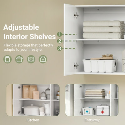 SoBuy FRG231-L-W, Bathroom Wall Cupboard Kitchen Wall Cabinet Bathroom ...