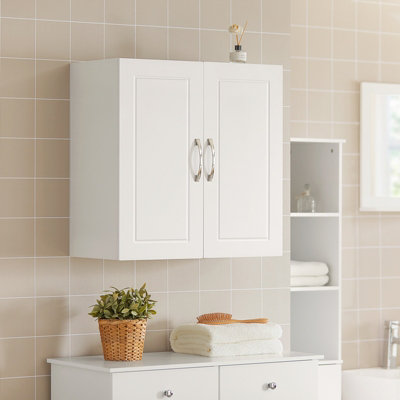 SoBuy FRG231-W,Wall Cabinet Mounted Storage Unit with Adjustable Shelf ...