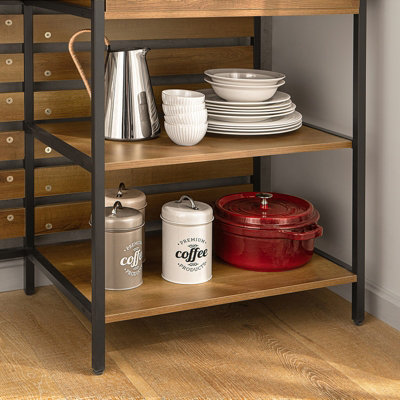 SoBuy FSB71-PF, Kitchen Island on Wheels with Worktop Kitchen Trolley ...