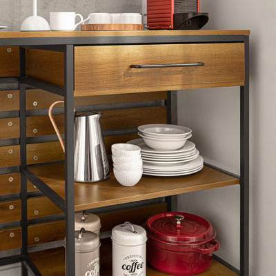 SoBuy FSB71-PF, Kitchen Island on Wheels with Worktop Kitchen Trolley ...