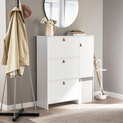 SoBuy FSR107-W, Hallway Shoe Cabinet Shoe Rack Shoe Storage Cupboard ...