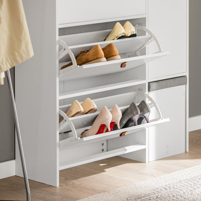 SoBuy FSR107-W, Hallway Shoe Cabinet Shoe Rack Shoe Storage Cupboard ...