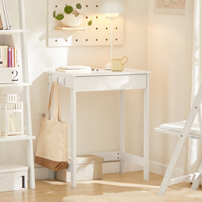 SoBuy FWT43-W, Study Table Small Desk Wooden Compact Computer Desk for ...