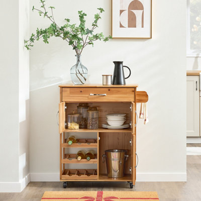 SoBuy Kitchen Trolley with 1 Drawer 75x38x86cm Rustic FKW45-N