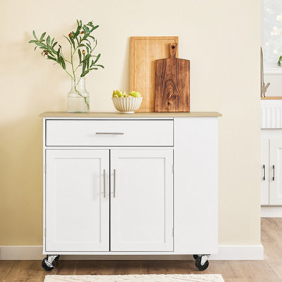 SoBuy Kitchen Trolley with 1 Drawer 99x40x84.3cm Modern FKW133-NW