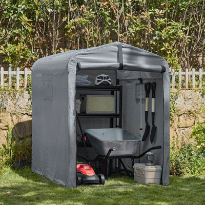 SoBuy KLS11-DG,Outdoor Storage Shed Waterproof Car Garage Bicycle Tool ...