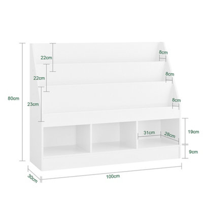 SoBuy KMB118-W, Kids Bookshelf Children's Bookshelf with 3 Storage ...