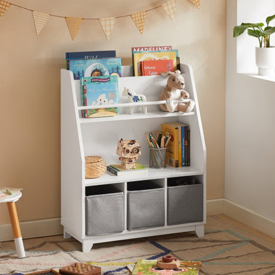 SoBuy KMB34-W, Children Bookcase Toy Shelf Storage Display Shelf Rack ...