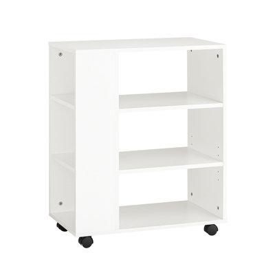 SoBuy Mobile Bookcase Storage Shelf 3 Tier Rolling Printer Stand Desk ...