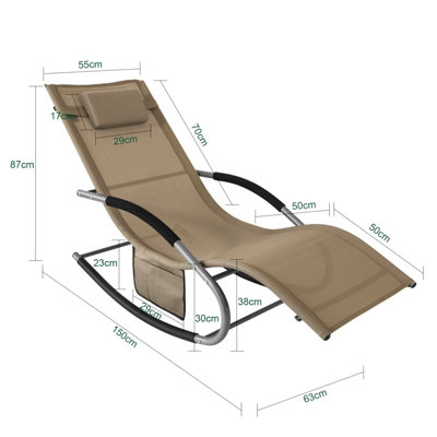 SoBuy OGS28-BRx2, Set of 2 Outdoor Garden Rocking Sun Lounger Recliner ...