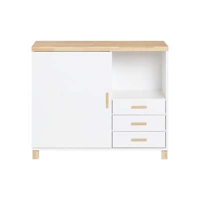 SoBuy Storage Cabinet Home Office File Printer Stand Cupboard White Natural