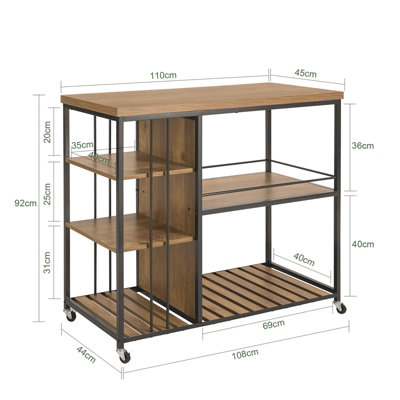 SoBuy SVW18-F, Serving Trolley Kitchen Trolley Cart Mobile Kitchen ...