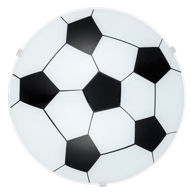 Soccer Design Wall Flush Ceiling Light with White Satin Glass Shade