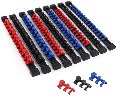 Socket Rail 9PCS Storage Holder Organizer Tray Set 1/2" 3/8" 1/4" Wall ...