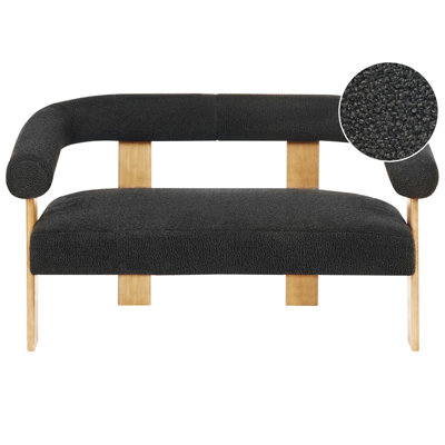 Sofa 2 Seater ILBRO Boucle Black/ Light Brown
