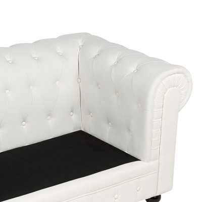 SOFA 3 SEATER CHESTERFIELD FABRIC OFF-WHITE