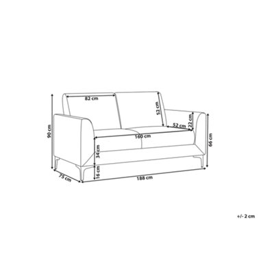 Sofa 3 Seater FENES Fabric Black