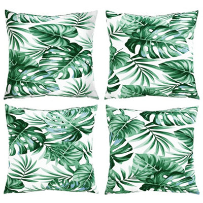 Sofa Cushions 4 pcs Leaf Pattern 60x60 cm Fabric