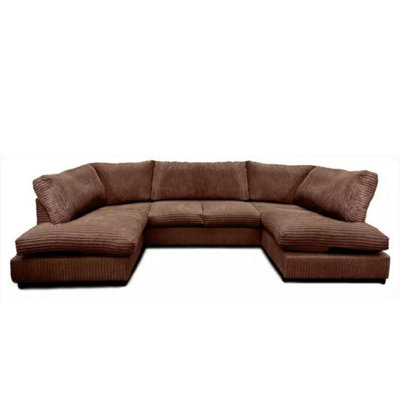 Sofa Selection Jumbo U Shaped Full Back Sofa in Brown Color Seats 6 to ...