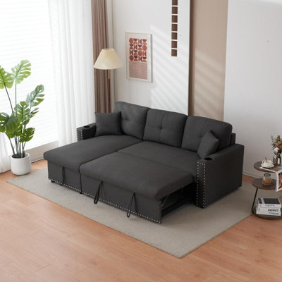 Sofabed 3 Seater Reversible Sectional Sofa Sleeper Set with Storage ...
