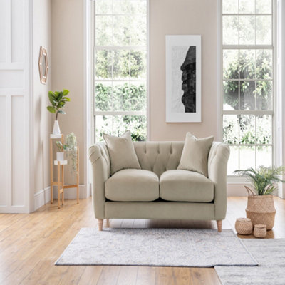 Sofas Express Carlton Beige Putty Velvet 2 Seater sofa