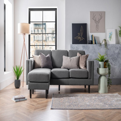 Sofas Express Keswick Shetland Charcoal Reversible Chaise | DIY at B&Q