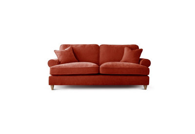 Sofas Express Mumbles Apricot Red Scroll Manhattan 3 Seater Sofa