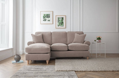 Sofas Express Mumbles Beige Putty Left Hand Chaise Scroll Manhattan Sofa