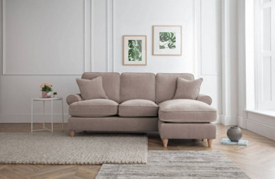 Sofas Express Mumbles Beige Putty Right Hand Chaise Scroll Manhattan Sofa