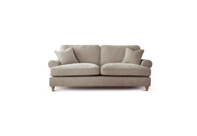 Sofas Express Mumbles Beige Putty Scroll Manhattan 3 Seater Sofa