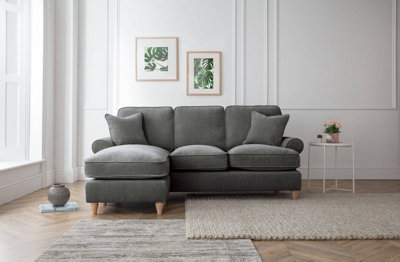 Sofas Express Mumbles Charcoal Grey Left Hand Chaise Scroll Manhattan Sofa