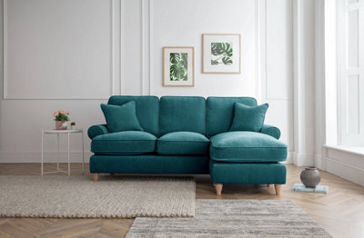 Sofas Express Mumbles Emerald Green Right Hand Chaise Scroll Manhattan Sofa