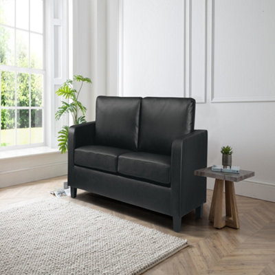 Sofas Express Tallulah Black PU 3 Seater Sofa | DIY at B&Q