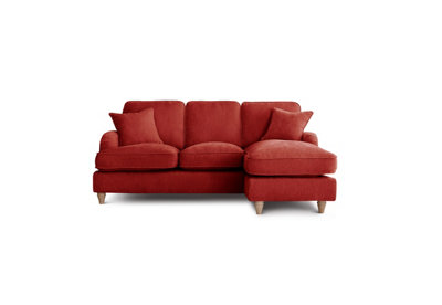 Buy Sofas Express Tenby Apricot Red Right Hand Chaise Tailored Pleat Manhattan Sofa at B&Q