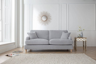 Sofas Express Tenby Ice White Tailored Pleat Manhattan 3 Seater Sofa | DIY at B&Q