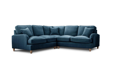 Sofas Express Tenby Navy Blue Tailored Pleat Manhattan 2 Seater Sofa