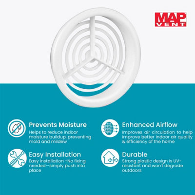 Soffit Round Air Vent Cover, 10 PCS, Openings 70mm, Disc Loft Roof ...