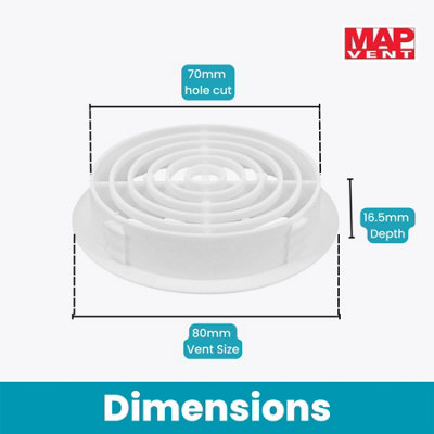 Soffit Round Air Vent Cover, 10 PCS, Openings 70mm, Disc Loft Roof ...