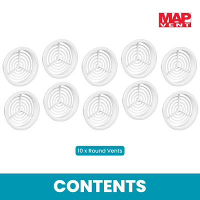 Soffit Round Air Vent Cover, 10 PCS, Openings 70mm, Disc Loft Roof ...