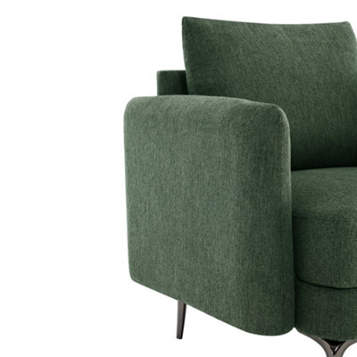 Sofia 1 Seater Fabric Sofa Green