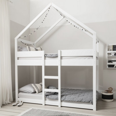 Sofie Bunk Bed House Kids Solid Wood Cabin in White