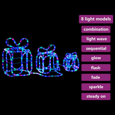 Soft Christmas Decoration Gift Boxes with 180 LEDs Indoor Outdoor