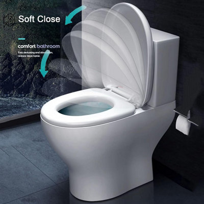 Soft Close Toilet Seat with Quick Release for Easy Clean